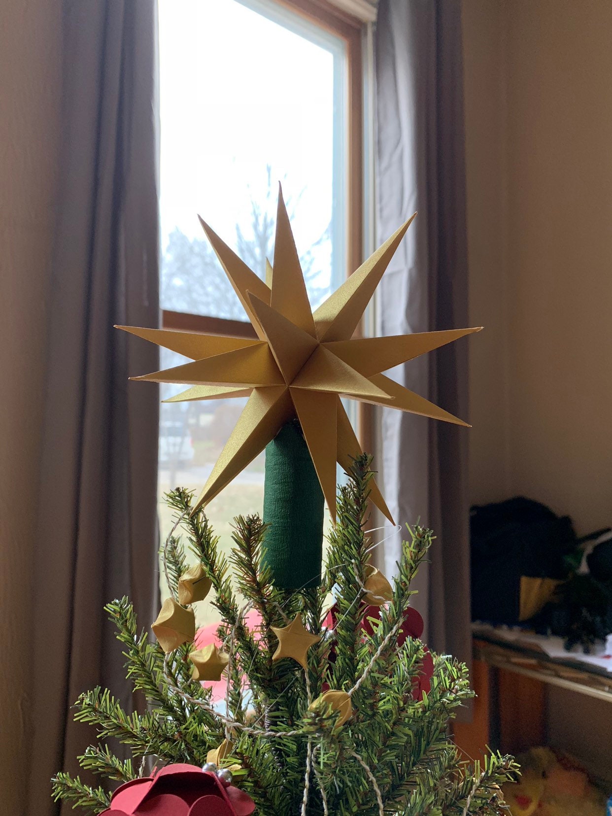 20 Point Metallic Morovian Star Tree Topper, Small - Etsy