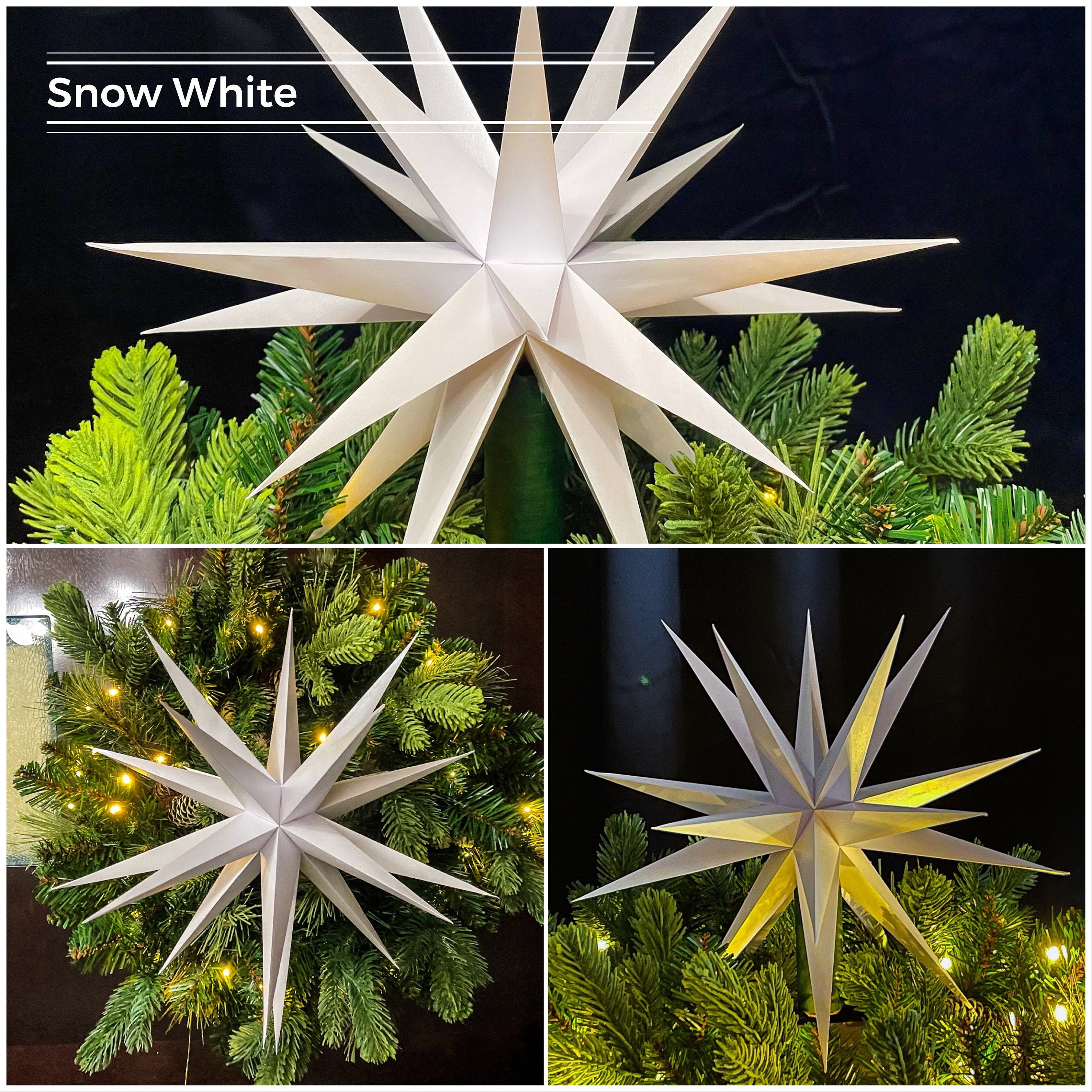 20 Point Metallic Morovian Star Tree Topper, Large - Etsy