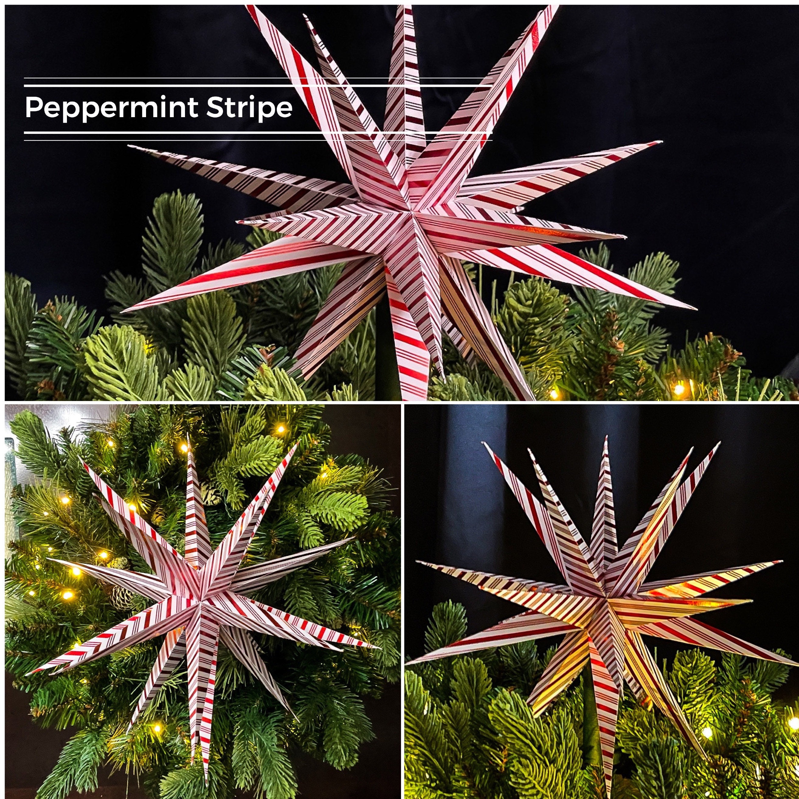 20 Point Metallic Morovian Star Tree Topper, Large - Etsy