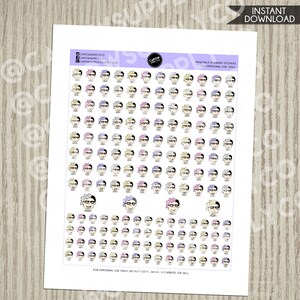 Printable Planner Stickers Decorative Set Happy Excited Emotions for ...