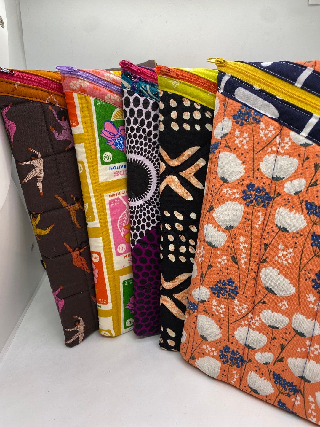 Quilted Flat Zipper Pouch Tablet or Reader Case - Etsy