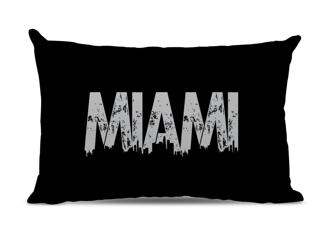 Miami Pillow - Miami Skyline Pillow - City Pillow - Urban Throw Pillow ...