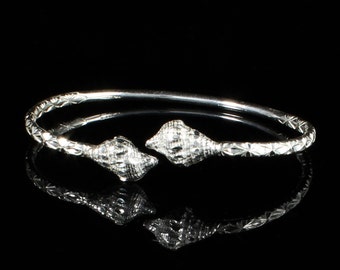 West Indian Bangle Conch Shell with Diamante pattern Handmade | Etsy