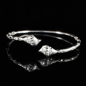 West Indian Bangle Conch Shell With Diamante Pattern Handmade .925 ...