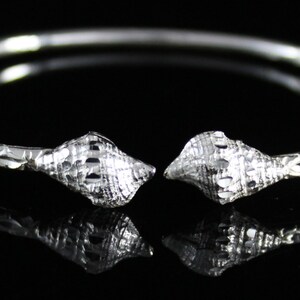 West Indian Bangle Conch Lambi Shell With Calypso Pattern Handmade .925 ...