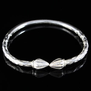 180 Thick West Indian Bangle With Cocoa Pod Ends Handmade in .925 ...