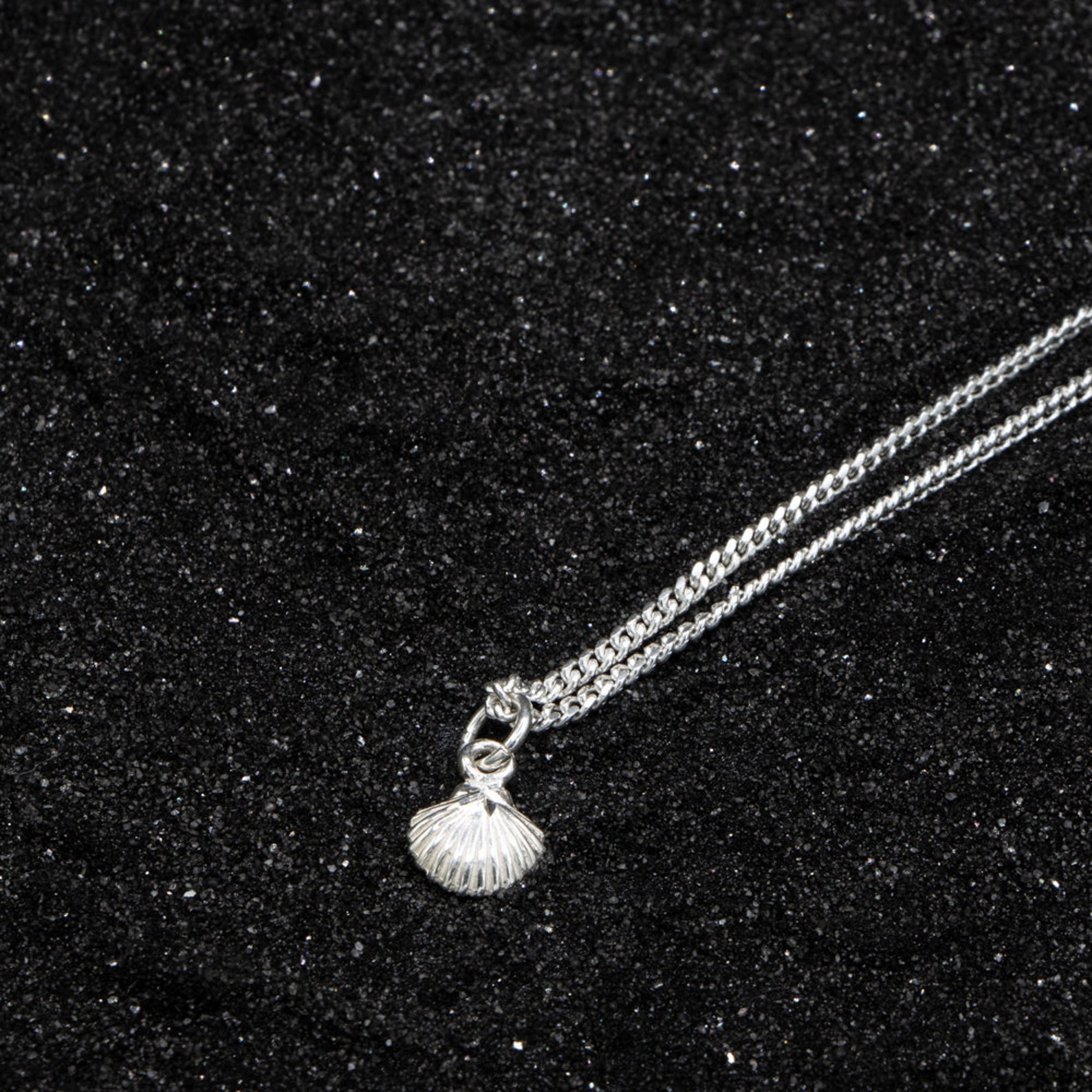 Caribbean Small Clam Shell Pendant With Chain in 925 Sterling Silver - Etsy