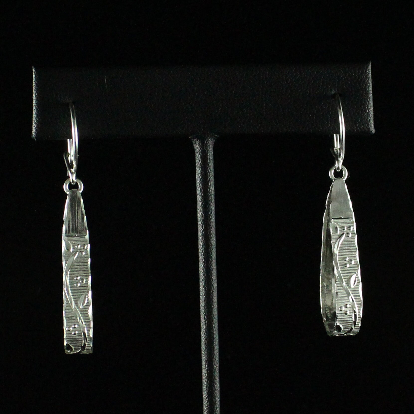 West Indian Wide Teardrop Earrings With Grapevine Pattern Handmade in ...