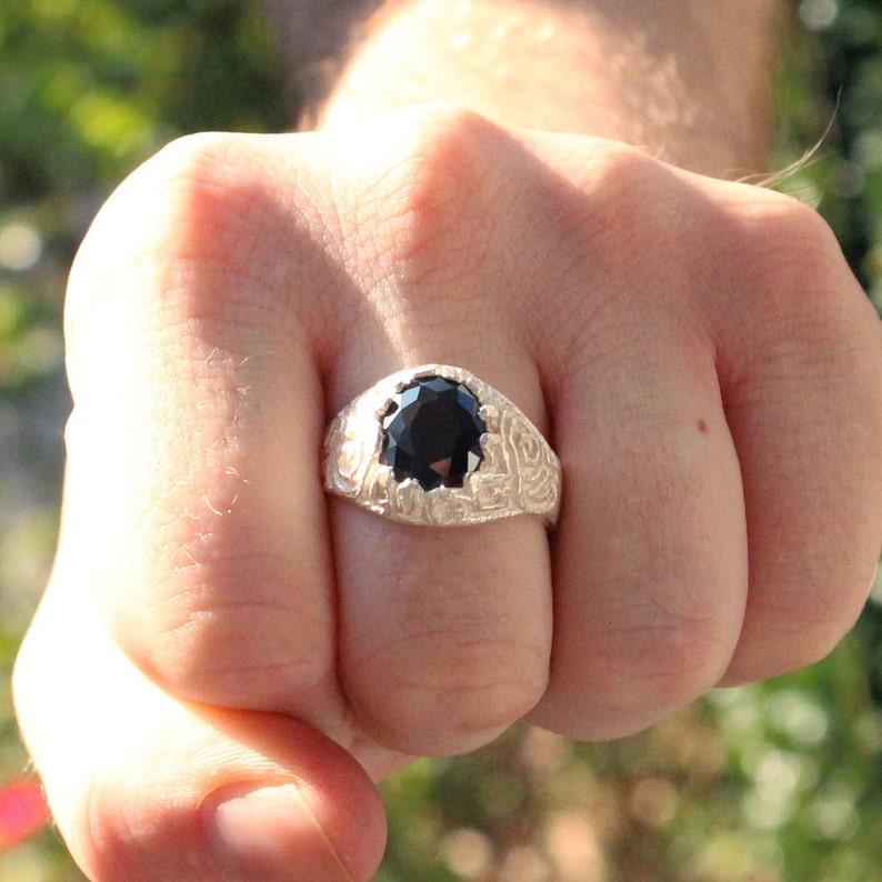 Men's Oval Birthstone Rings With Synthetic Stones Handmade | Etsy