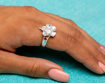 Hibiscus Flower Ring | Etsy