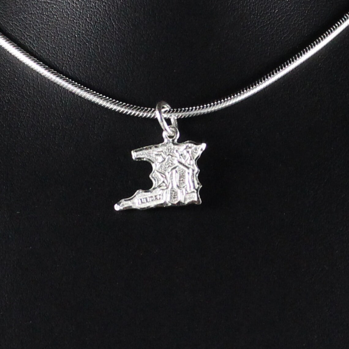 Trinidad Map Pendant With Chain in 925 Sterling Silver | Etsy