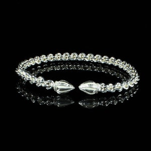 Braided West Indian Bangle With Cocoa Pod Ends in Sterling Silver .925 ...