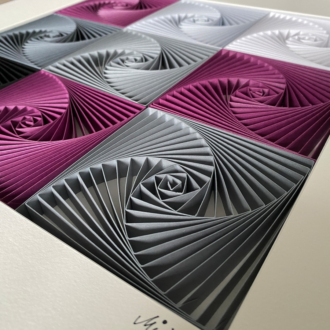 3D Quill Paper Art Above Bed Wall Decor, Modern Geometric Optical ...