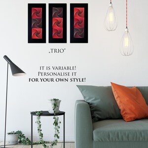 Red Spiral 3D Wall Art, Long 3d Artwork Paper Wall Art, Minimal ...