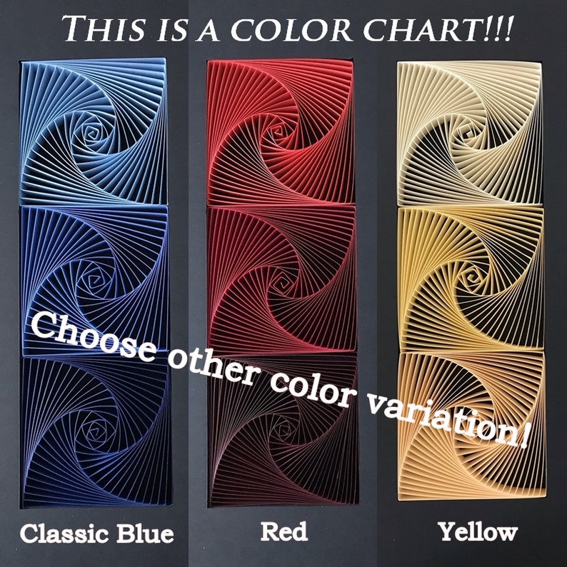 Set of 2 wall art Red Spiral 3D Wall Art Long 3d artwork | Etsy