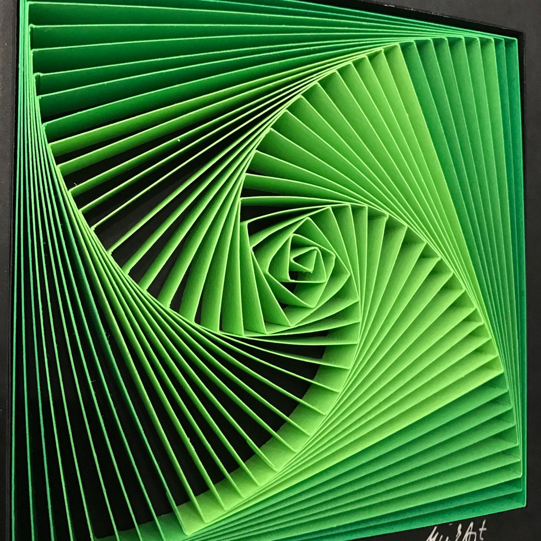 Abstract 3D Modern Picture as Math Gift, Framed Green Wall Hangings Art ...