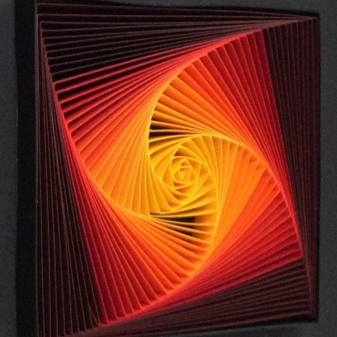 Quilling Paper Wall Art Sculpture Spiral Vortex, Fire Geometric 3D Wall ...
