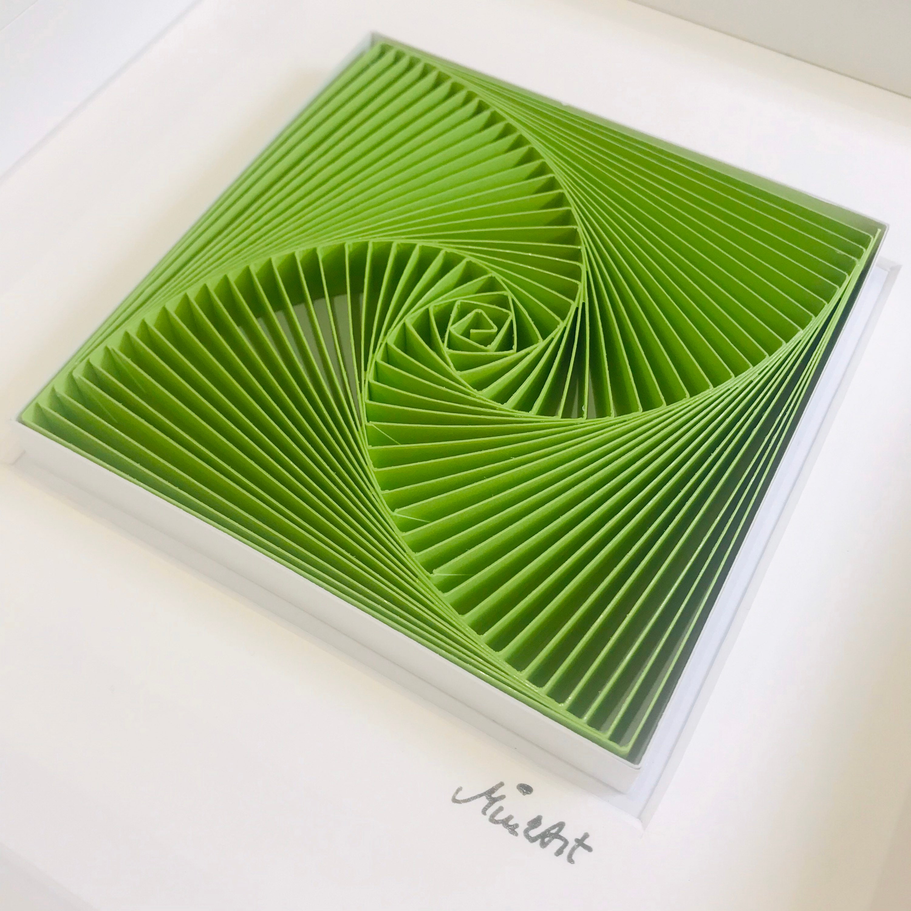 Custom Neon Green Picture, Fibonacci Spiral Geometric Wall Art ...