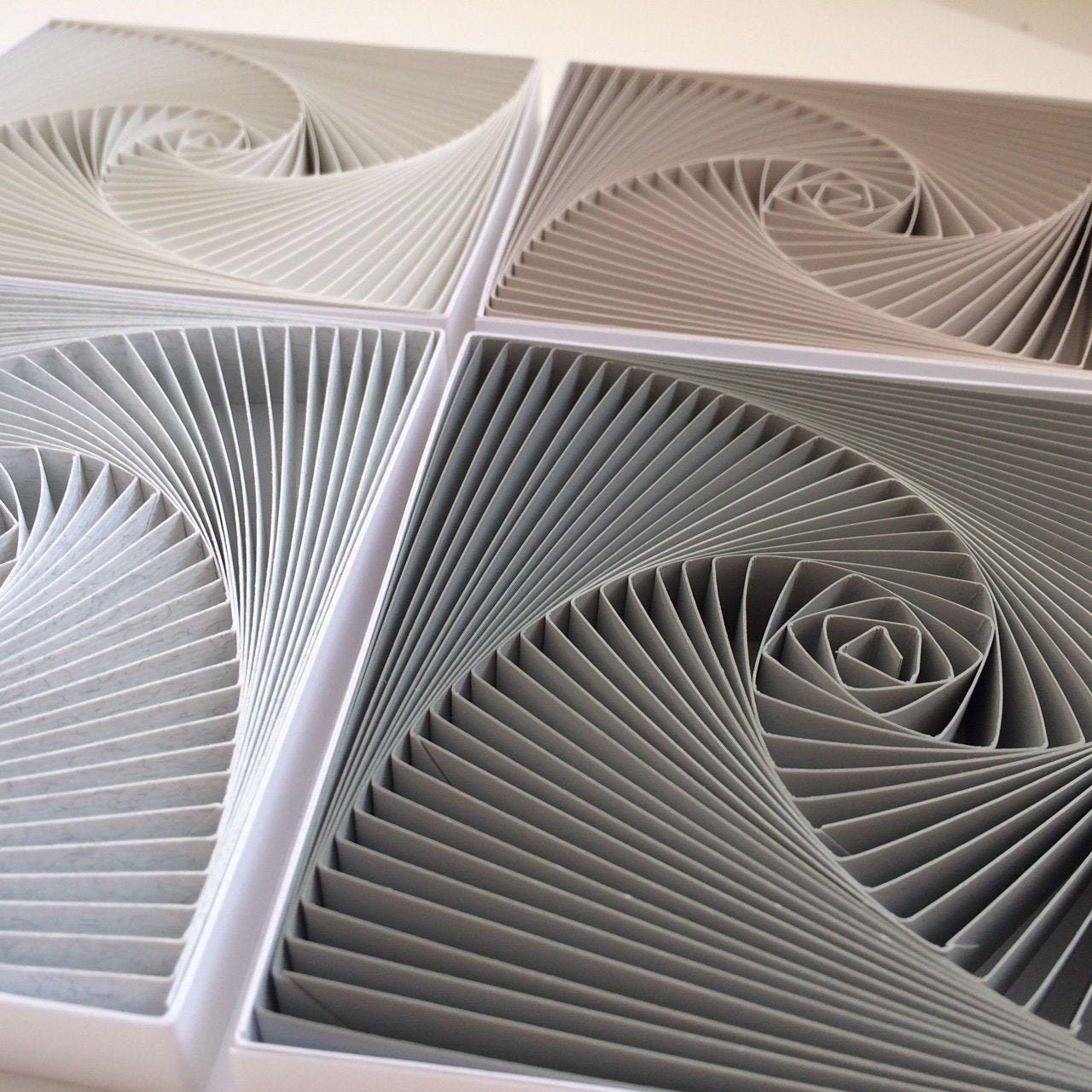 Set of Wall Sculpture, 3 Piece Spiral & Square, Quilling Wall Art ...