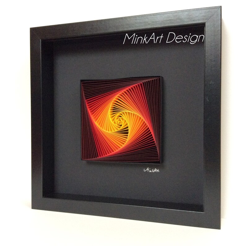 Quilling Paper Wall Art Sculpture Spiral Vortex Fire | Etsy