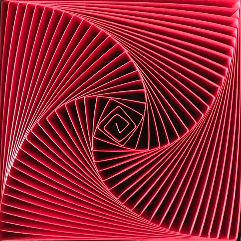 Red Spiral 3D Wall Art Long 3d Artwork Paper Wall Art - Etsy