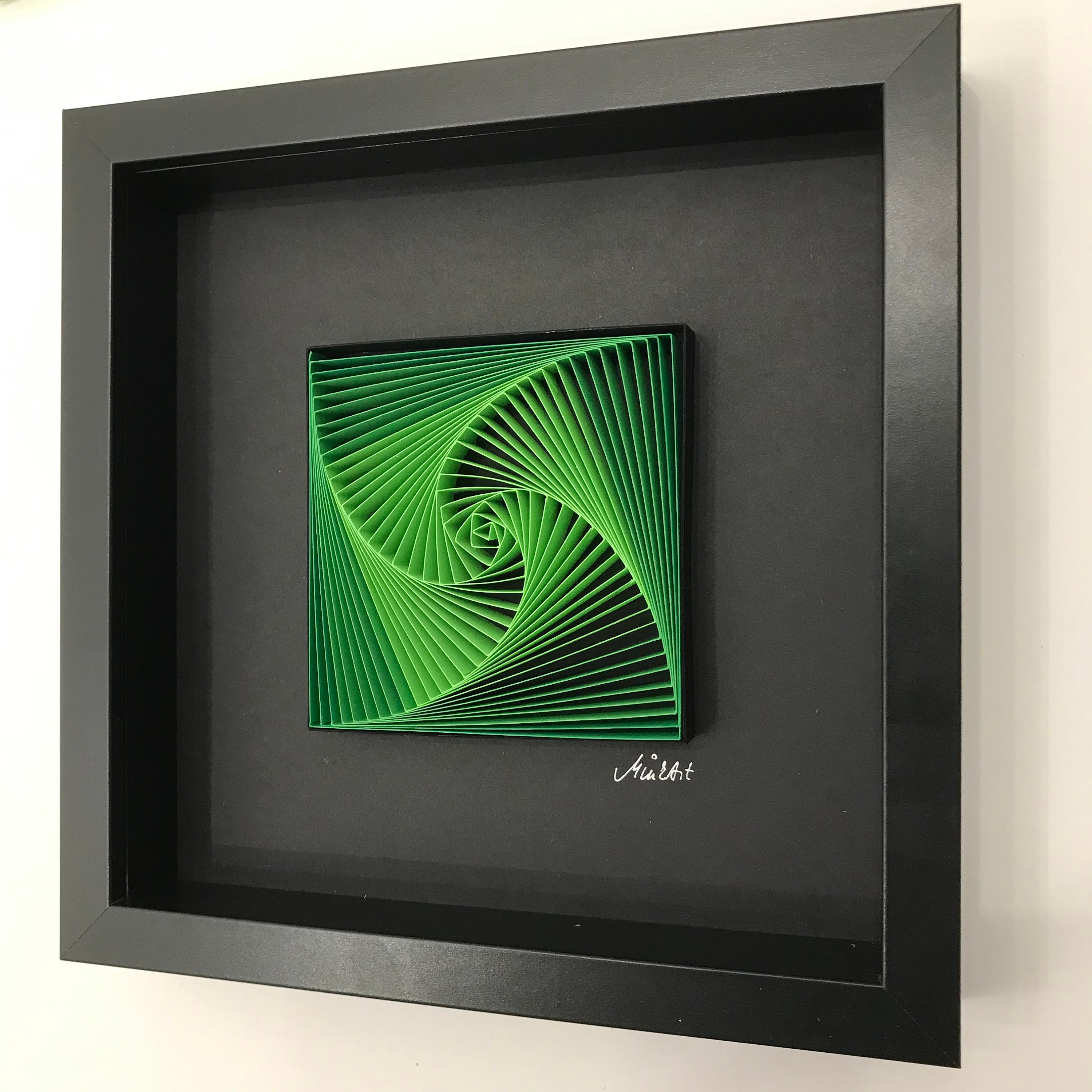 Abstract 3D Modern Picture as Math Gift, Framed Green Wall Hangings Art ...