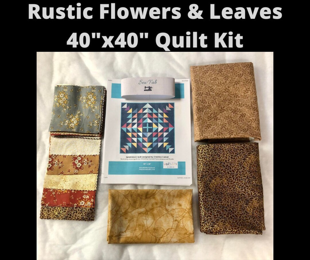 Charm Pack Quilt Kit | Rustic Flowers & Leaves - Etsy