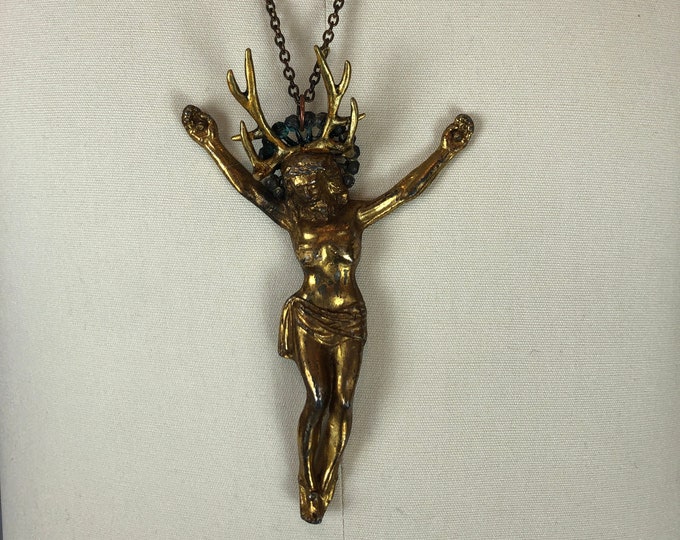 Upcycled Collaged Shaman Jesus Necklace for Your Multiple Spiritual ...