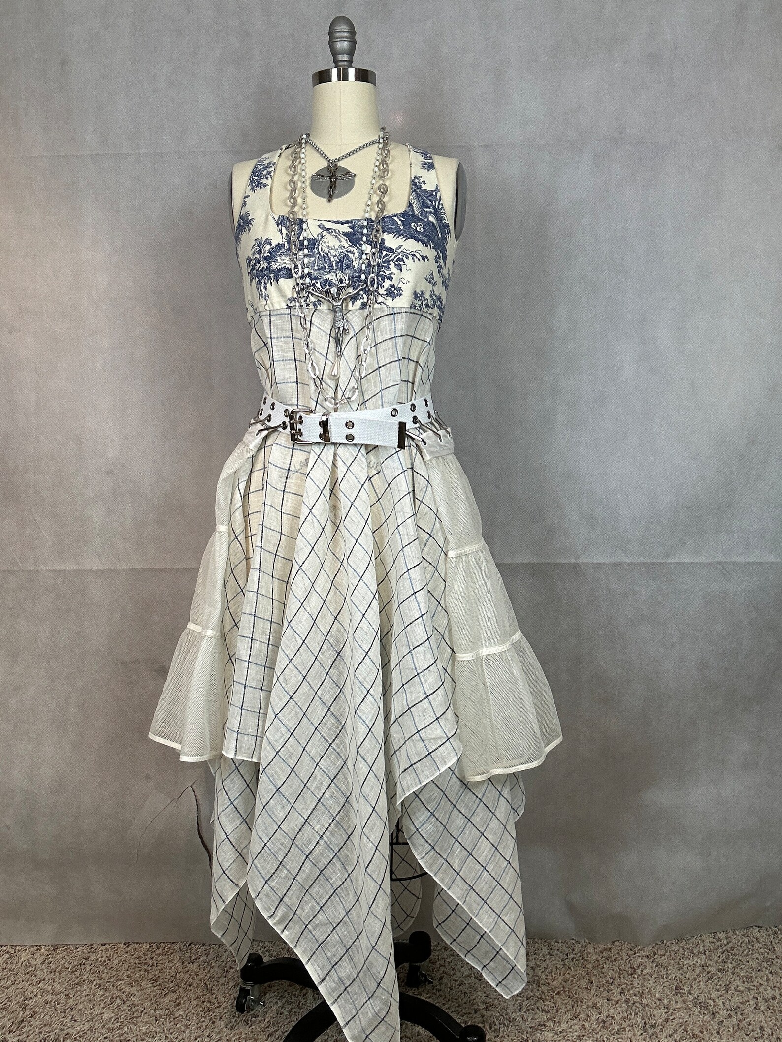 Upcycled Vintage Tablecloth and French Cotton Voile Curtain Make an ...
