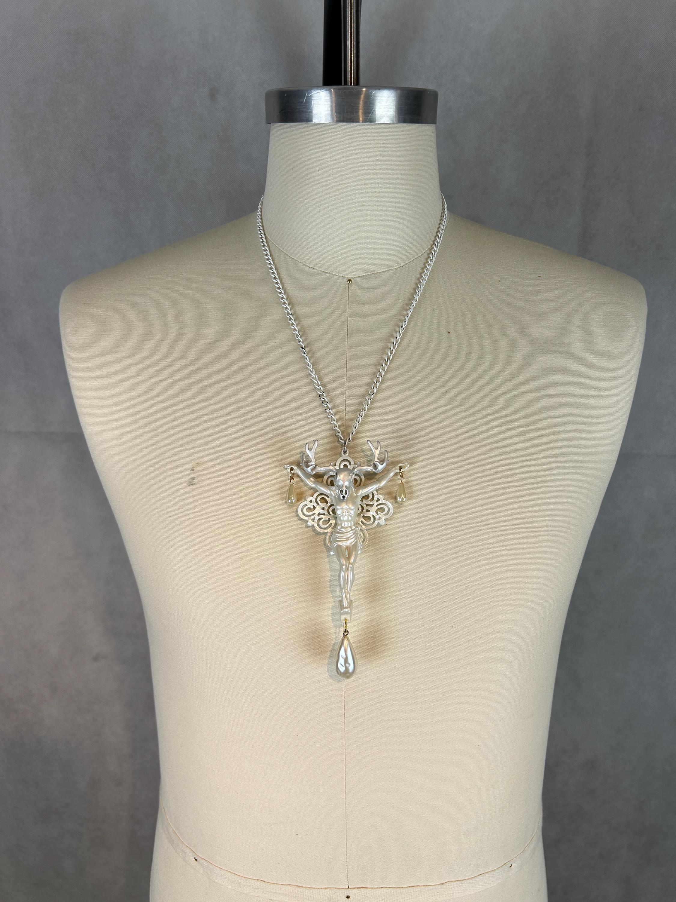 Upcycled and Collages Shaman Jesus Necklace; for All Your Complicated ...