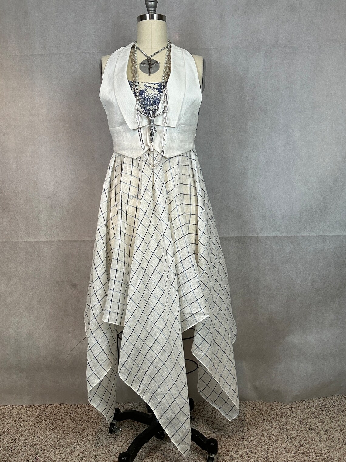 Upcycled Vintage Tablecloth and French Cotton Voile Curtain Make an ...
