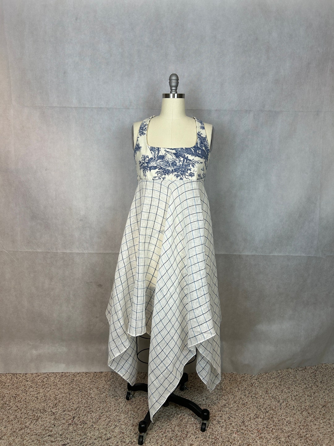 Upcycled Vintage Tablecloth and French Cotton Voile Curtain Make an ...