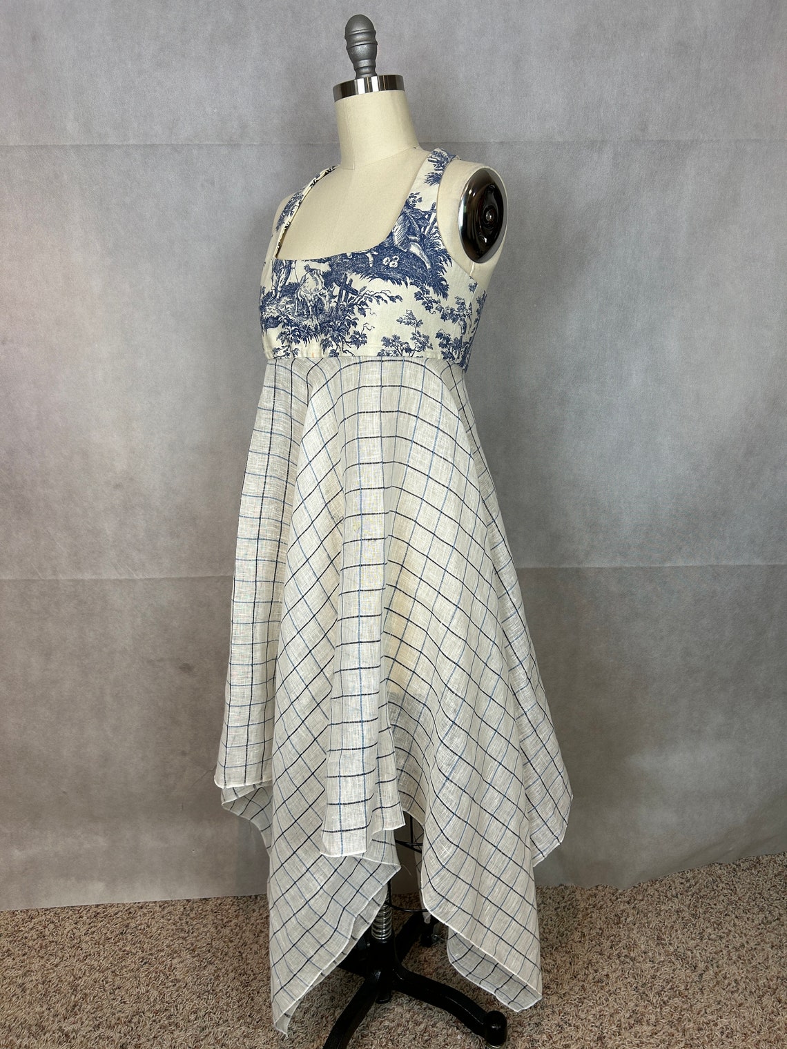 Upcycled Vintage Tablecloth and French Cotton Voile Curtain Make an ...