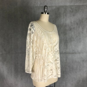 Amazing Embroidered Lace Net Top Unique Pattern Romantic Style - Etsy