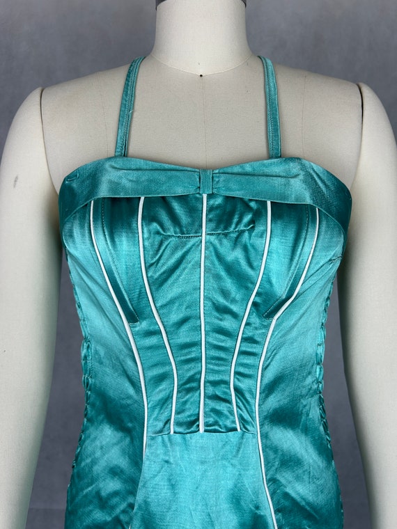 Vintage 1940 Stretch Satin Bathing Suit with Beautifu… - Gem