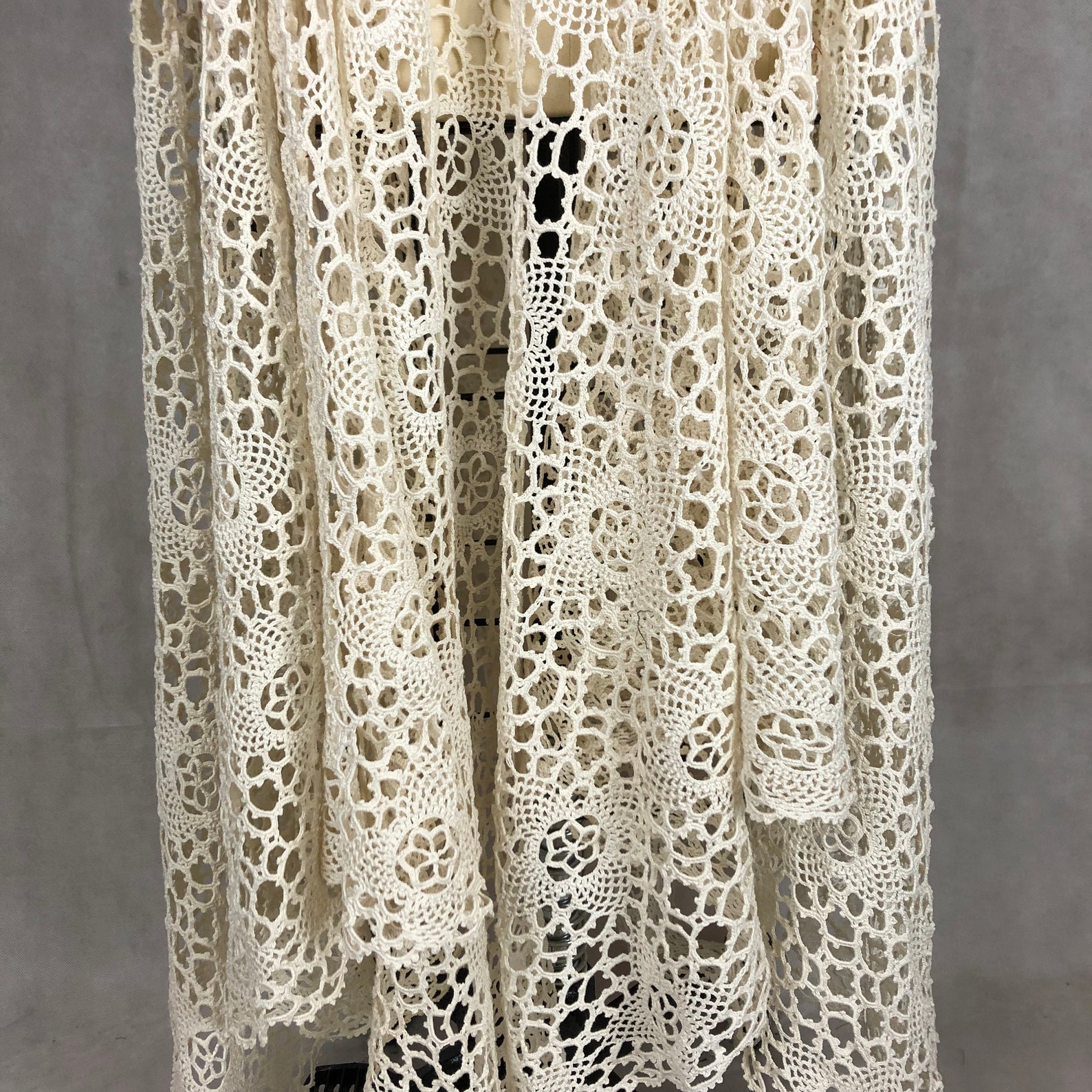 Deconstructed Hybrid Denim Overall and Hand Crocheted Lace Jumper - A ...
