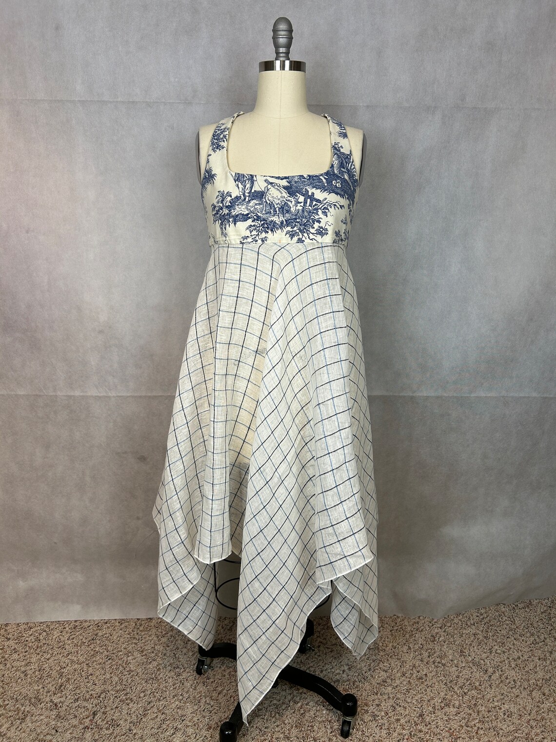 Upcycled Vintage Tablecloth and French Cotton Voile Curtain Make an ...