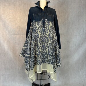 Deconstructed Denim Shirt and Blue Cross Stitch Tablecloth Create Your ...