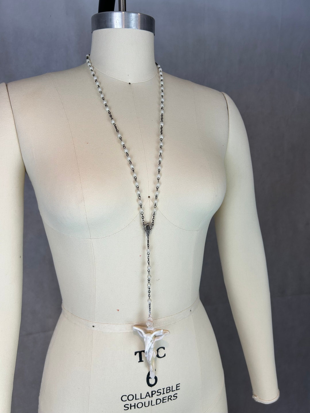 Vintage Upcycled Shaman Jesus on a Pearl Rosary for All Your - Etsy