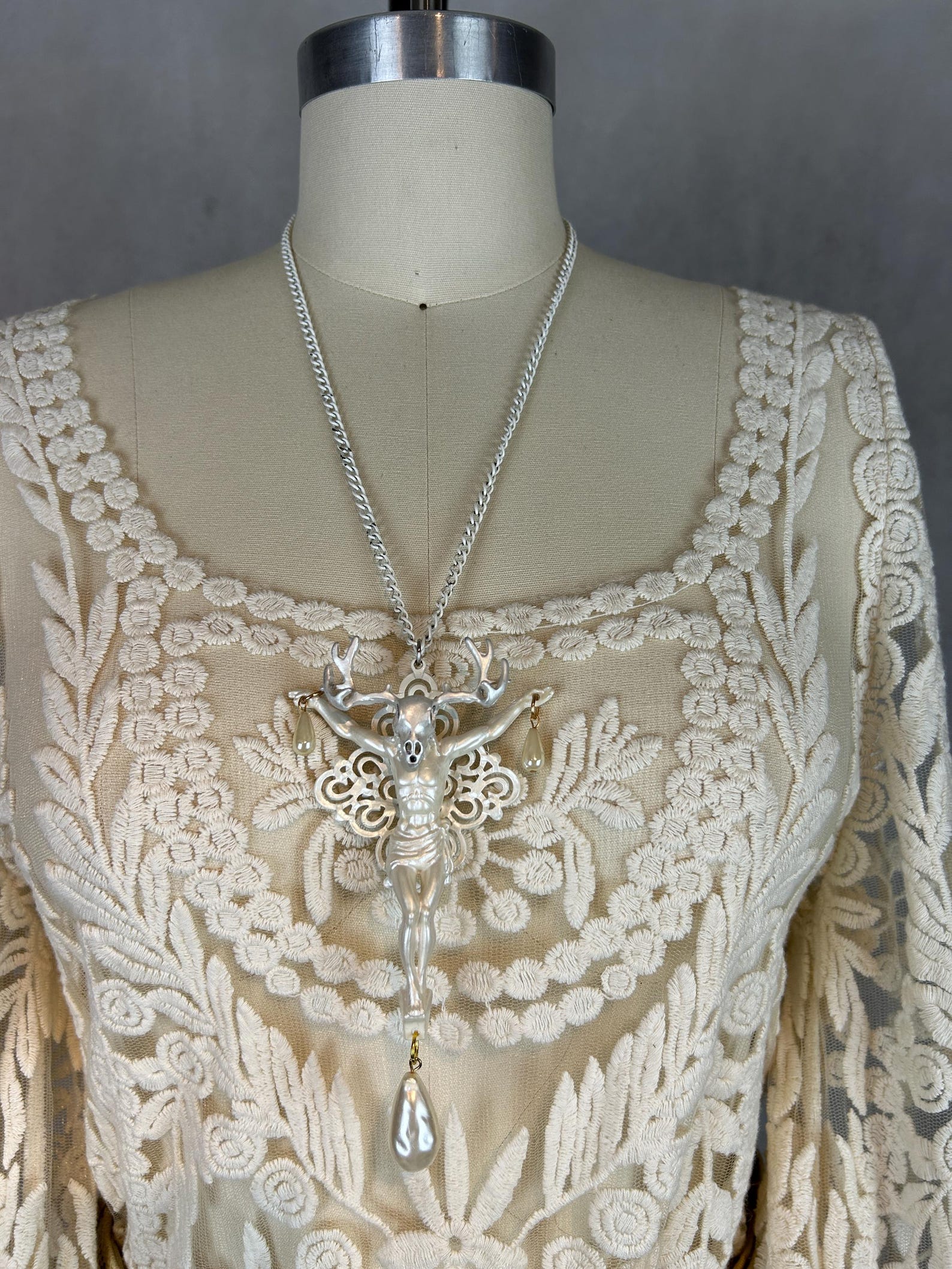 Upcycled and Collages Shaman Jesus Necklace; for All Your Complicated ...