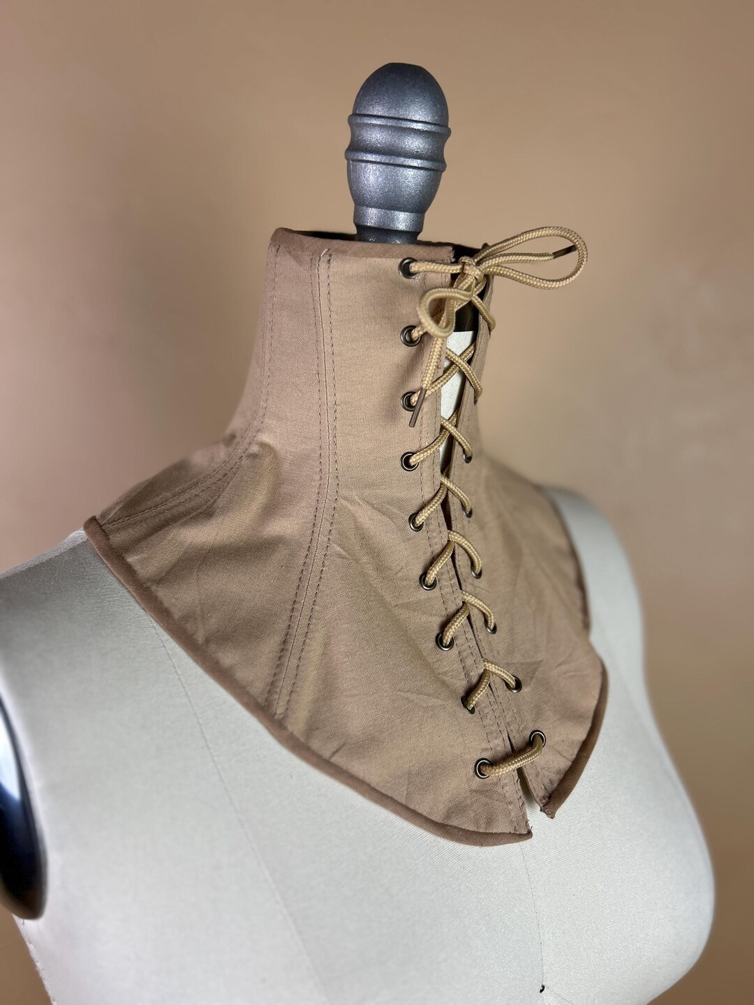 Rustic Sepia Neck Corset Made of Vintage Cotton Canvas - Inspired by ...