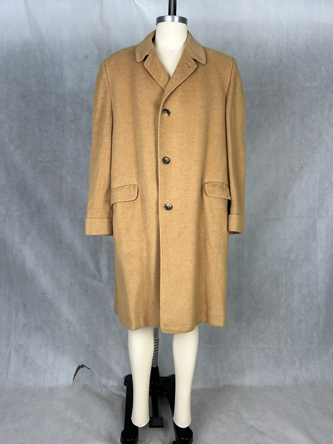 Vintage 100% Cashmere Camel Color Top Coat - Men's 40R in Terrific ...