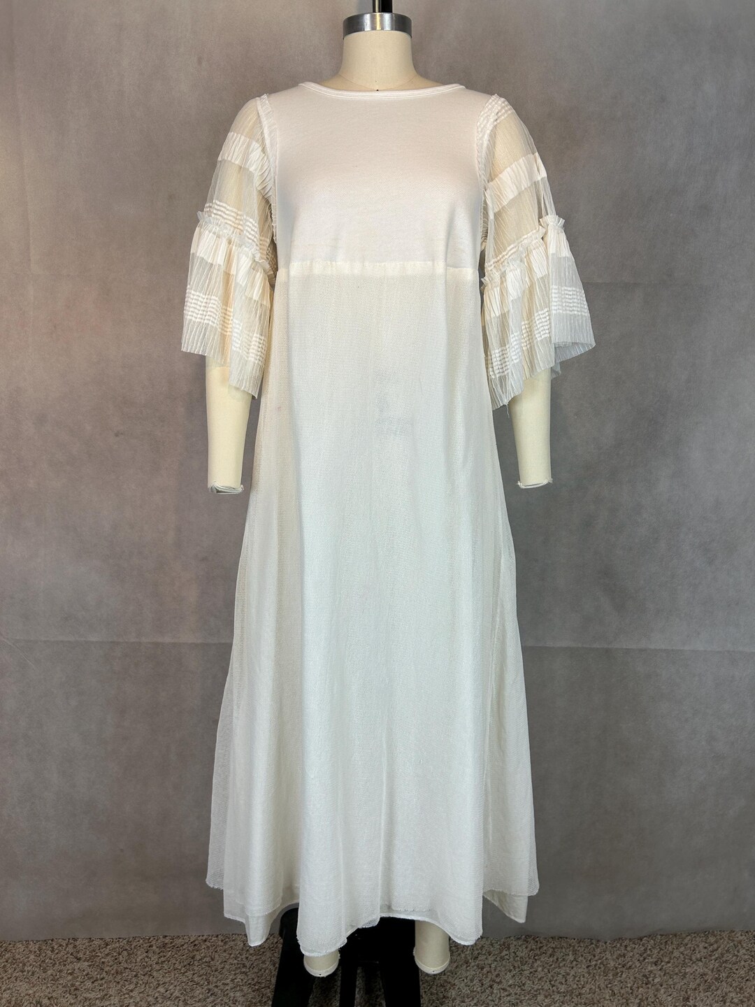 Upcycled White Cotton & Net Tunic and Regency English Lawn Maxi Skirt ...