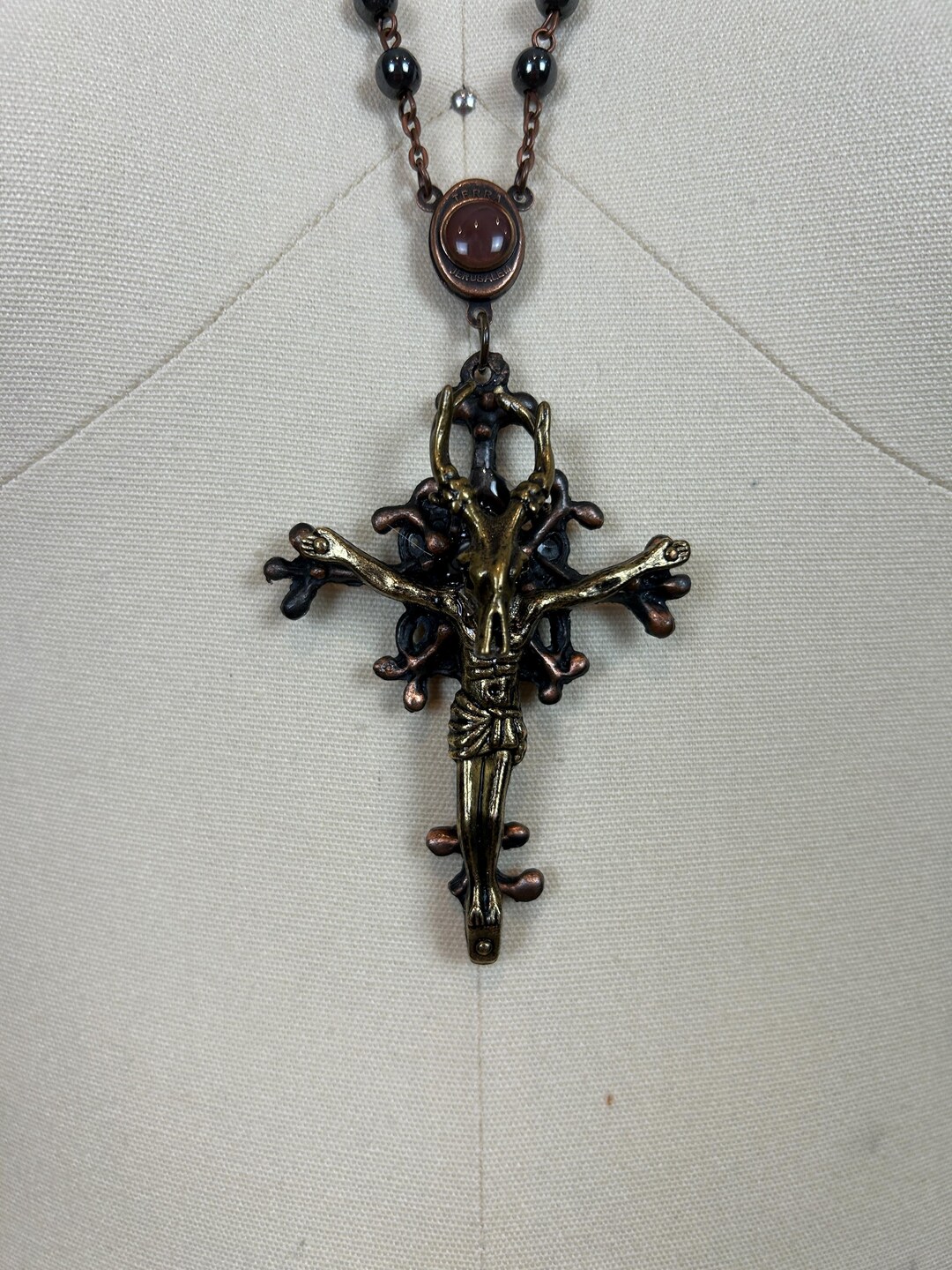 Collaged Shaman Jesus on Beaded Rosary Chain for Today's Complicated ...