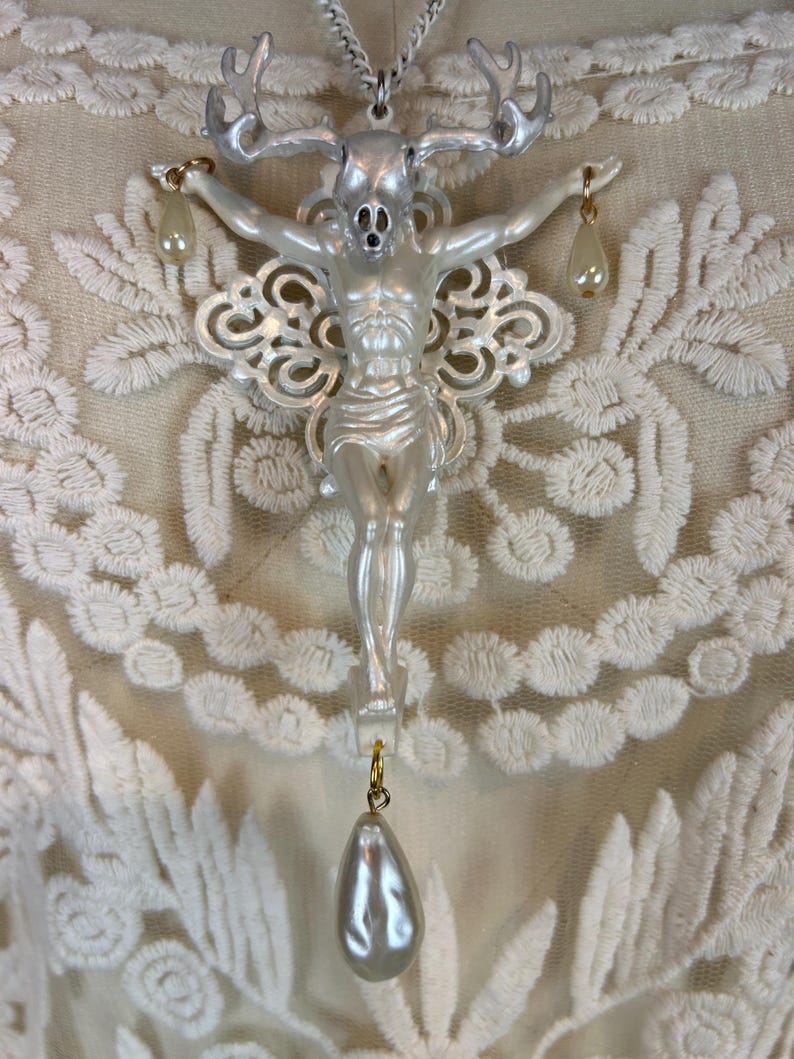 Upcycled and Collages Shaman Jesus Necklace; for All Your Complicated ...