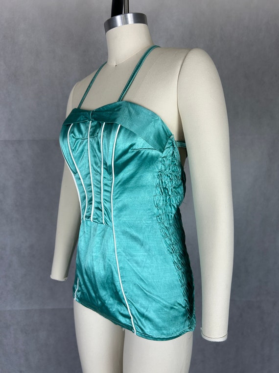 Vintage 1940 Stretch Satin Bathing Suit with Beautifu… - Gem
