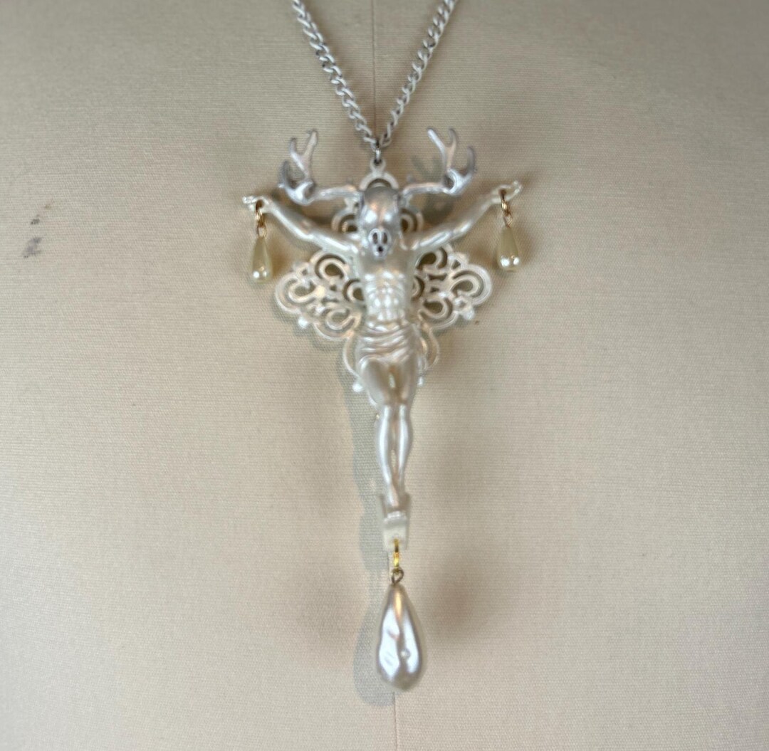 Upcycled and Collages Shaman Jesus Necklace; for All Your Complicated ...