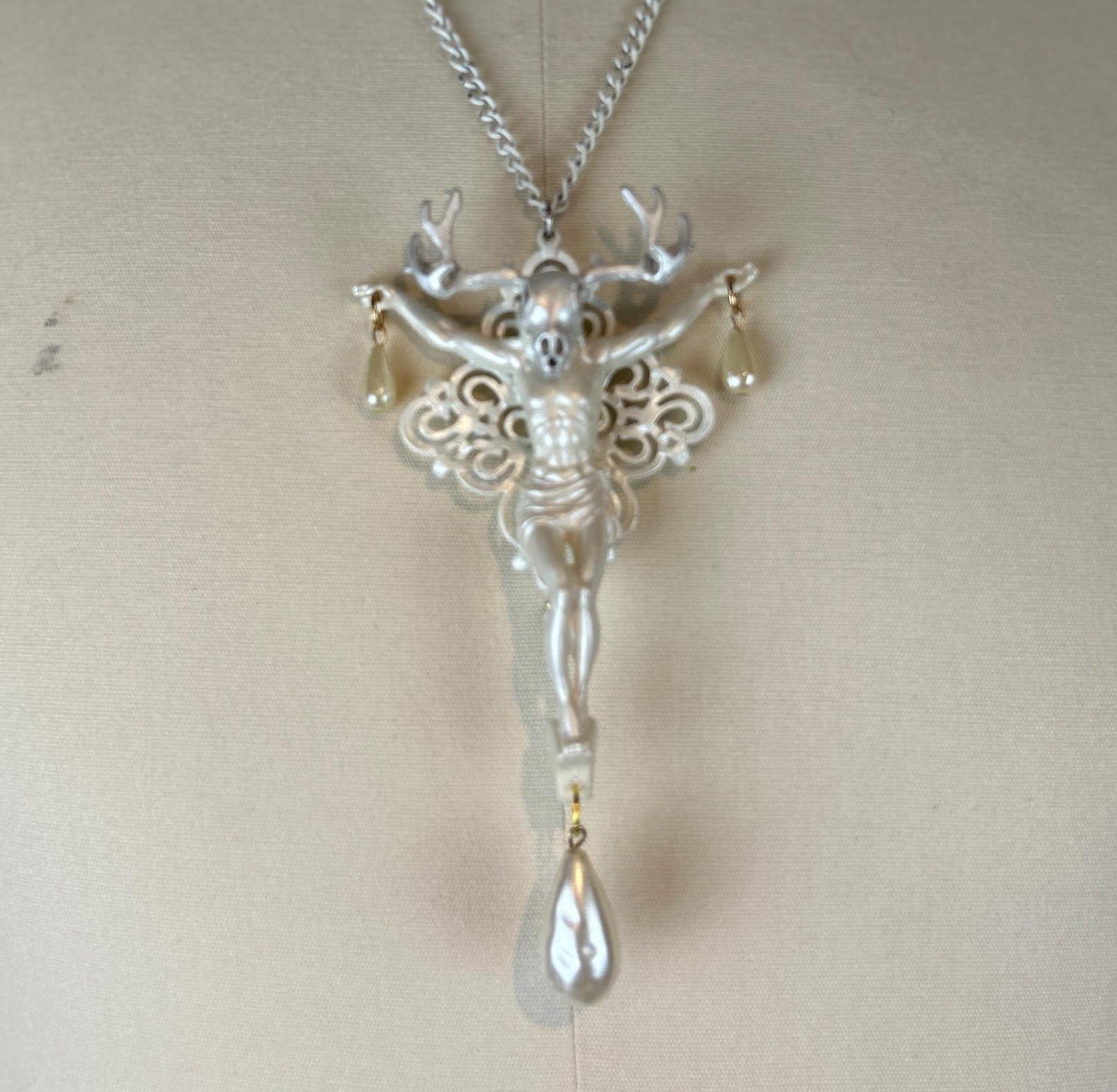 Upcycled and Collages Shaman Jesus Necklace; for All Your Complicated ...