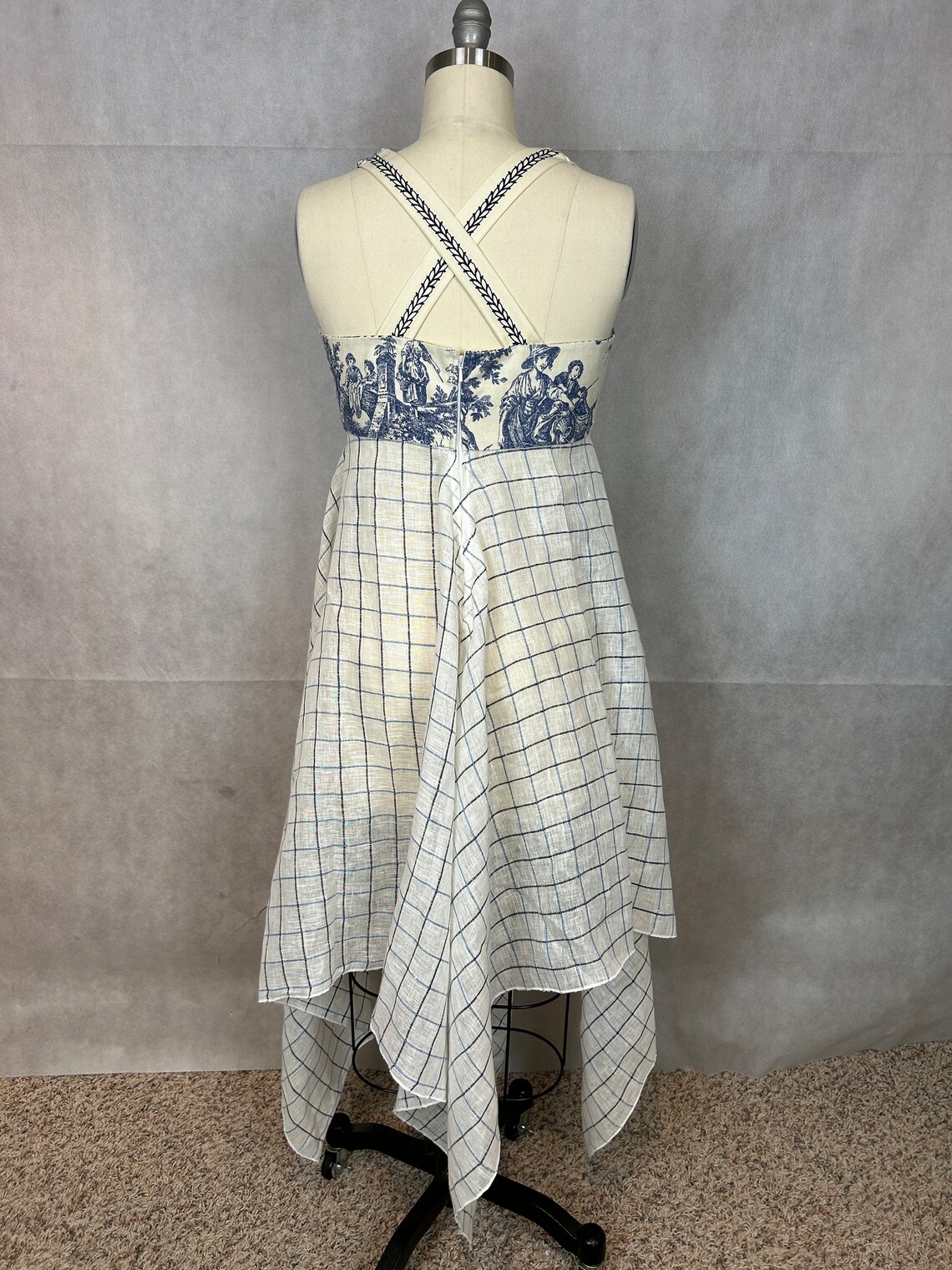 Upcycled Vintage Tablecloth and French Cotton Voile Curtain Make an ...