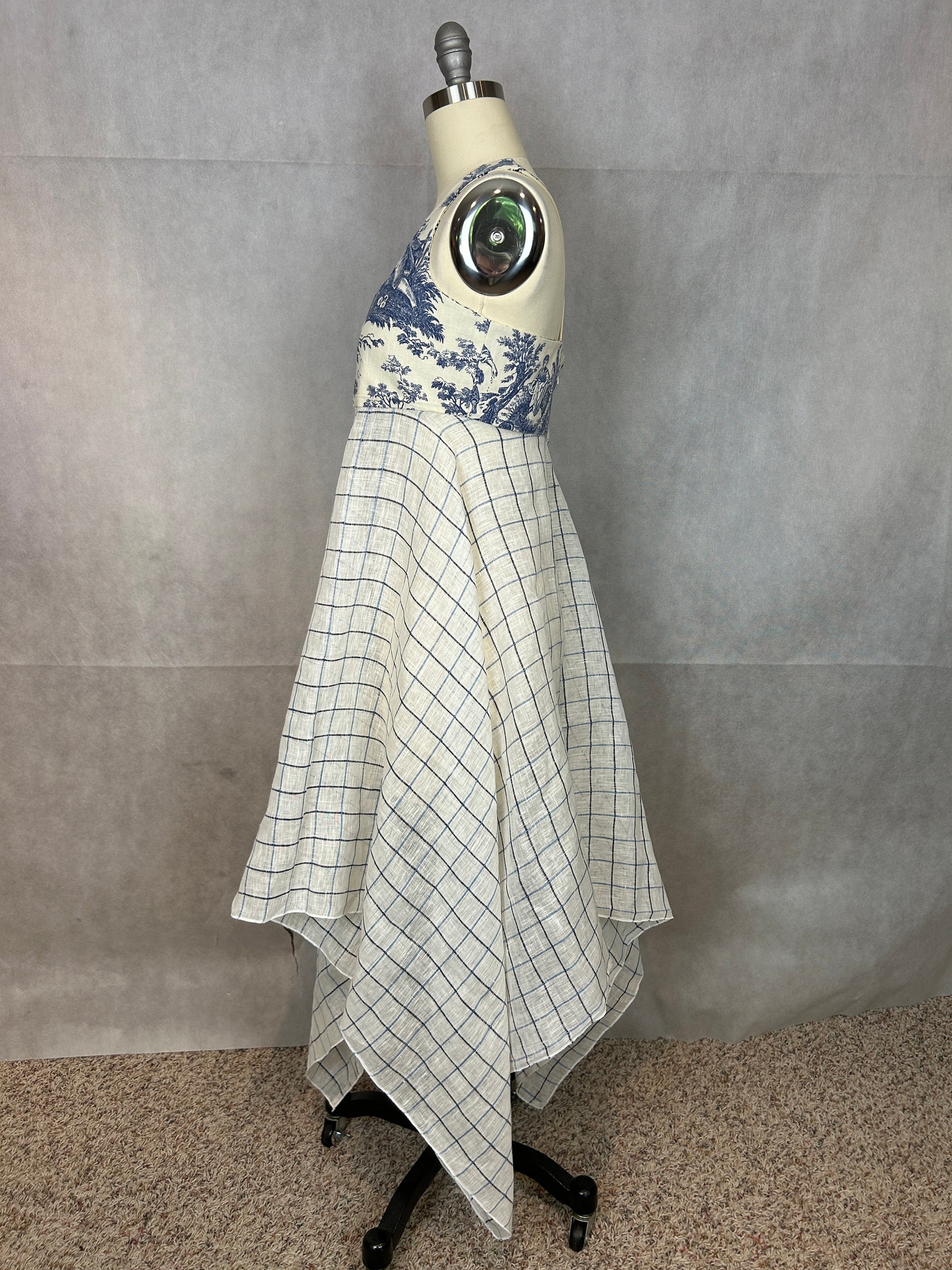 Upcycled Vintage Tablecloth and French Cotton Voile Curtain Make an ...